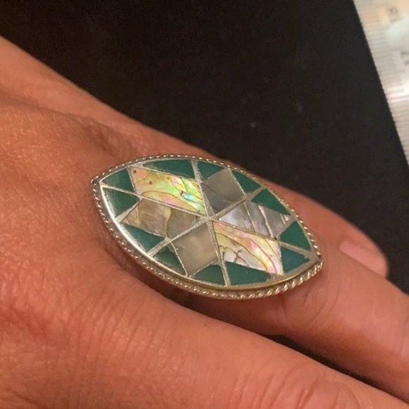 Jewelry | Vintage Sterling Silver Inlaid Mop Ring | Poshmark
